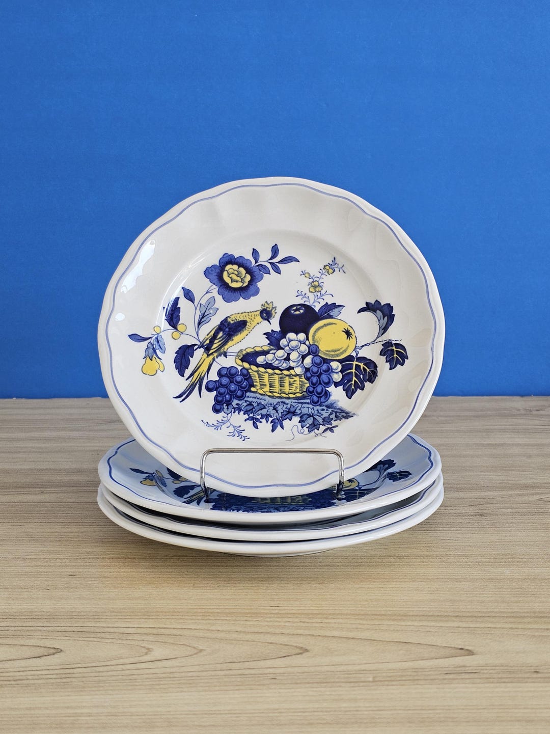 Vintage Spode Blue Bird Side Plates, Set of 4 - Etsy