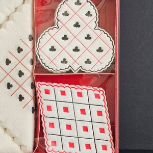 Vintage Card Playing Cocktail Napkins and Coasters/vintage Freund Mayer ...