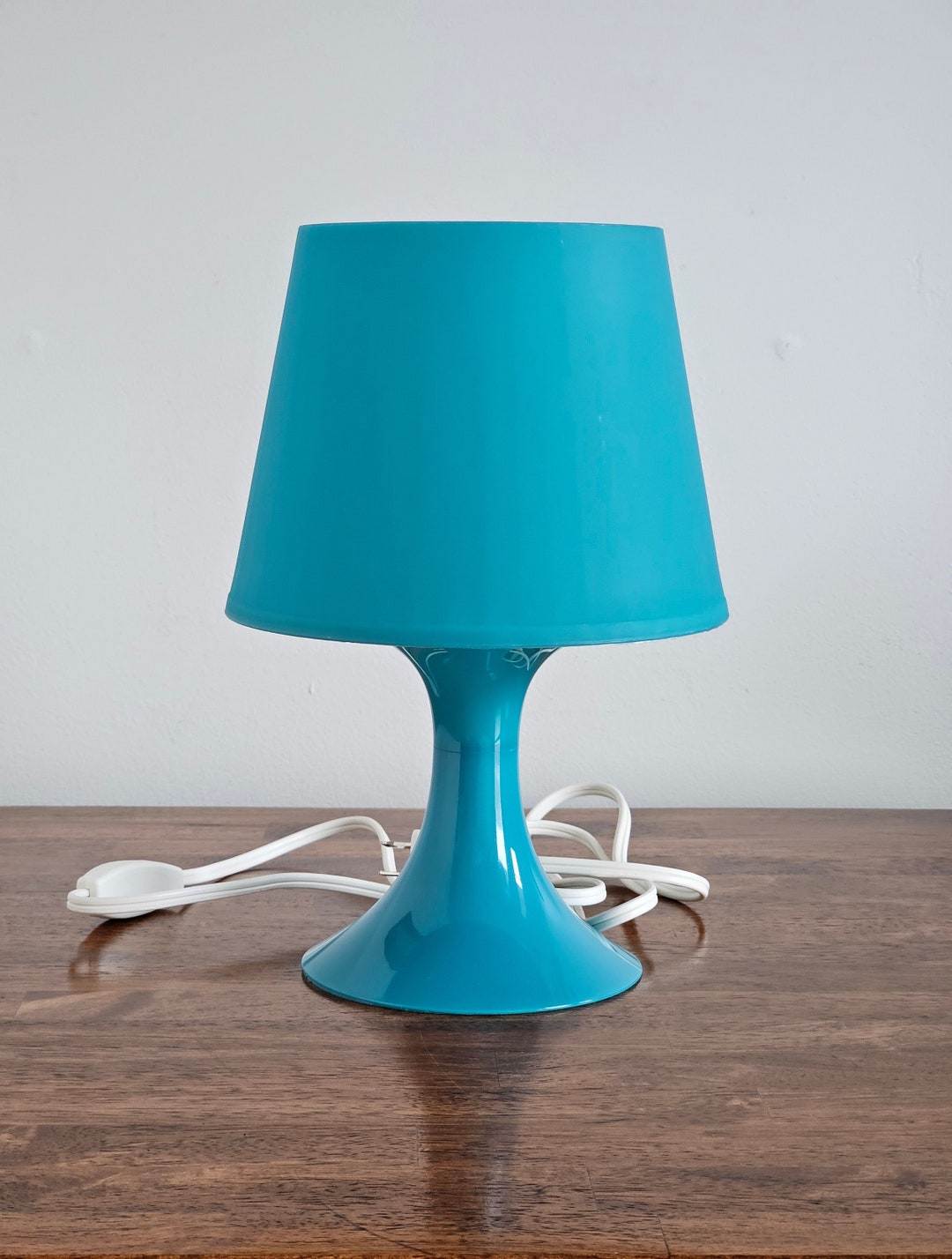 Ikea Lampan Teal Blue Plastic Desk Lamp/retro Ikea Blue Tabletop Lamp ...