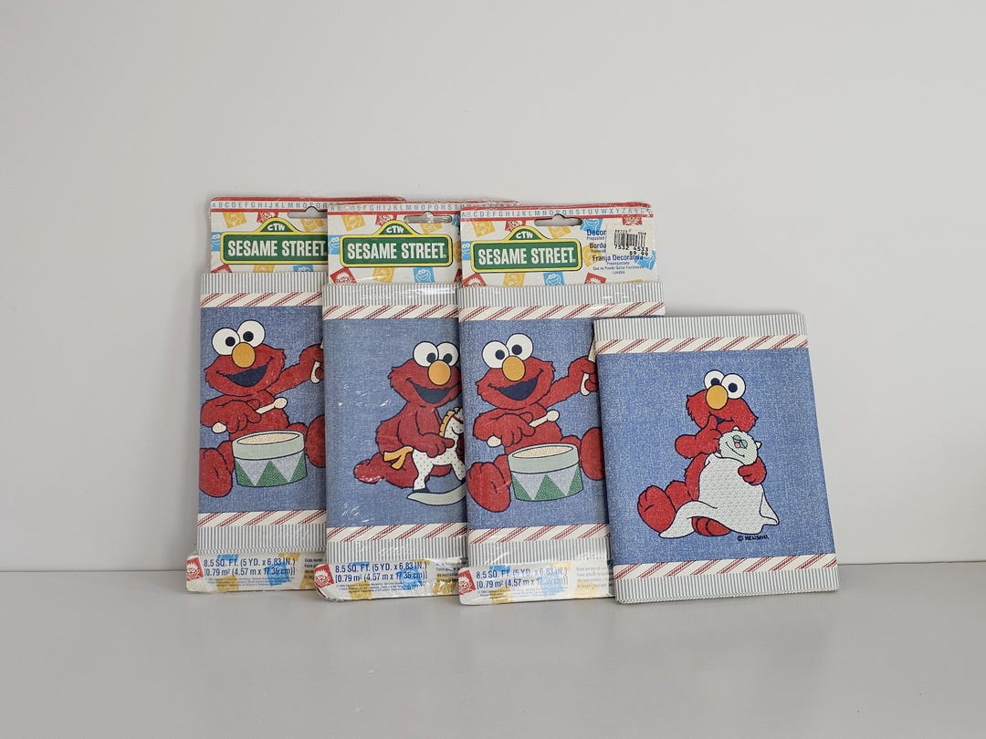 Vintage Sesame Street Baby Elmo Wallpaper Border Prepasted/vintage ...