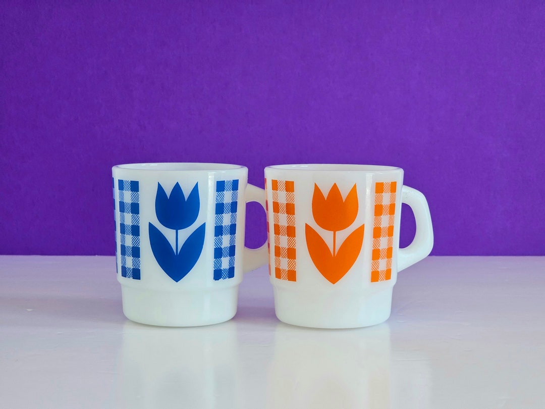 Vintage Termocrisa Tulip Mugs Set of 2/vintage Coffee Mugs With Tulips ...
