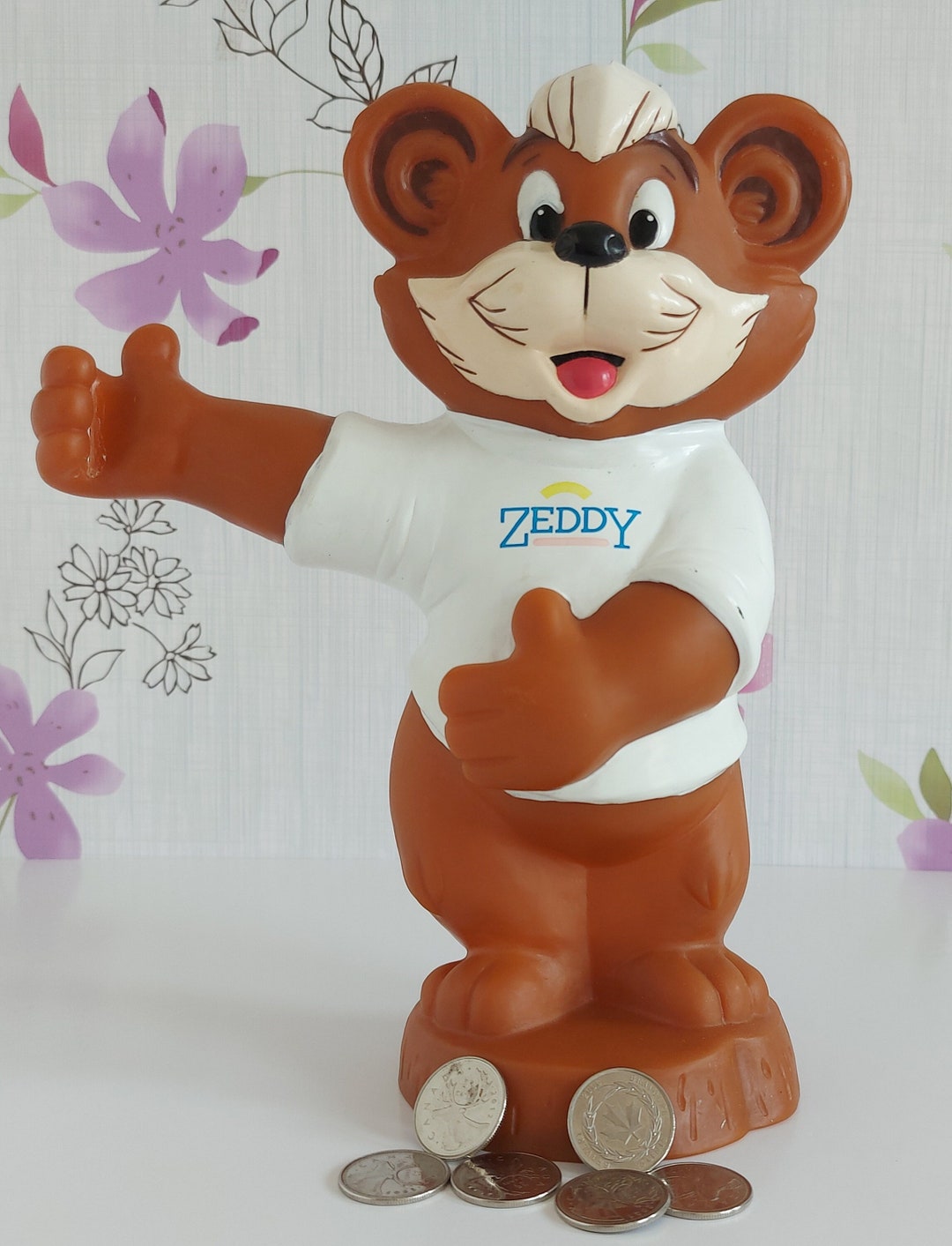 Vintage Zellers Zeddy Piggy Bank/vintage Zeddy Bear Piggy Bank/vintage ...