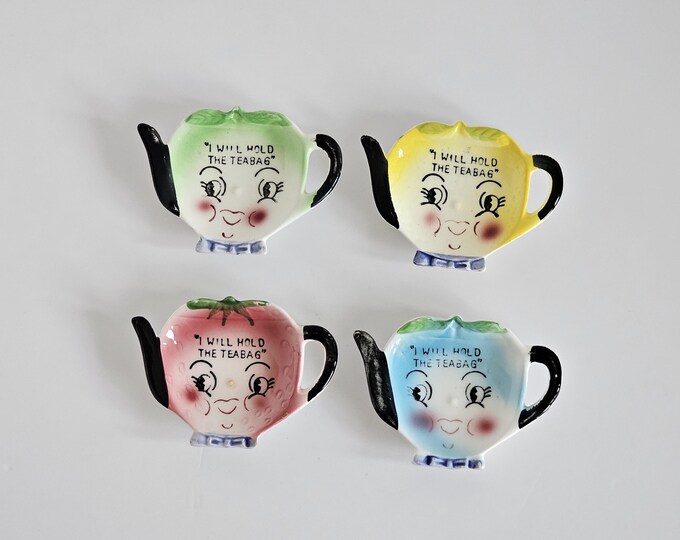 Vintage Anthropomorphic Tea Bag Holders/vintage Ceramic Tea Bag Holders ...