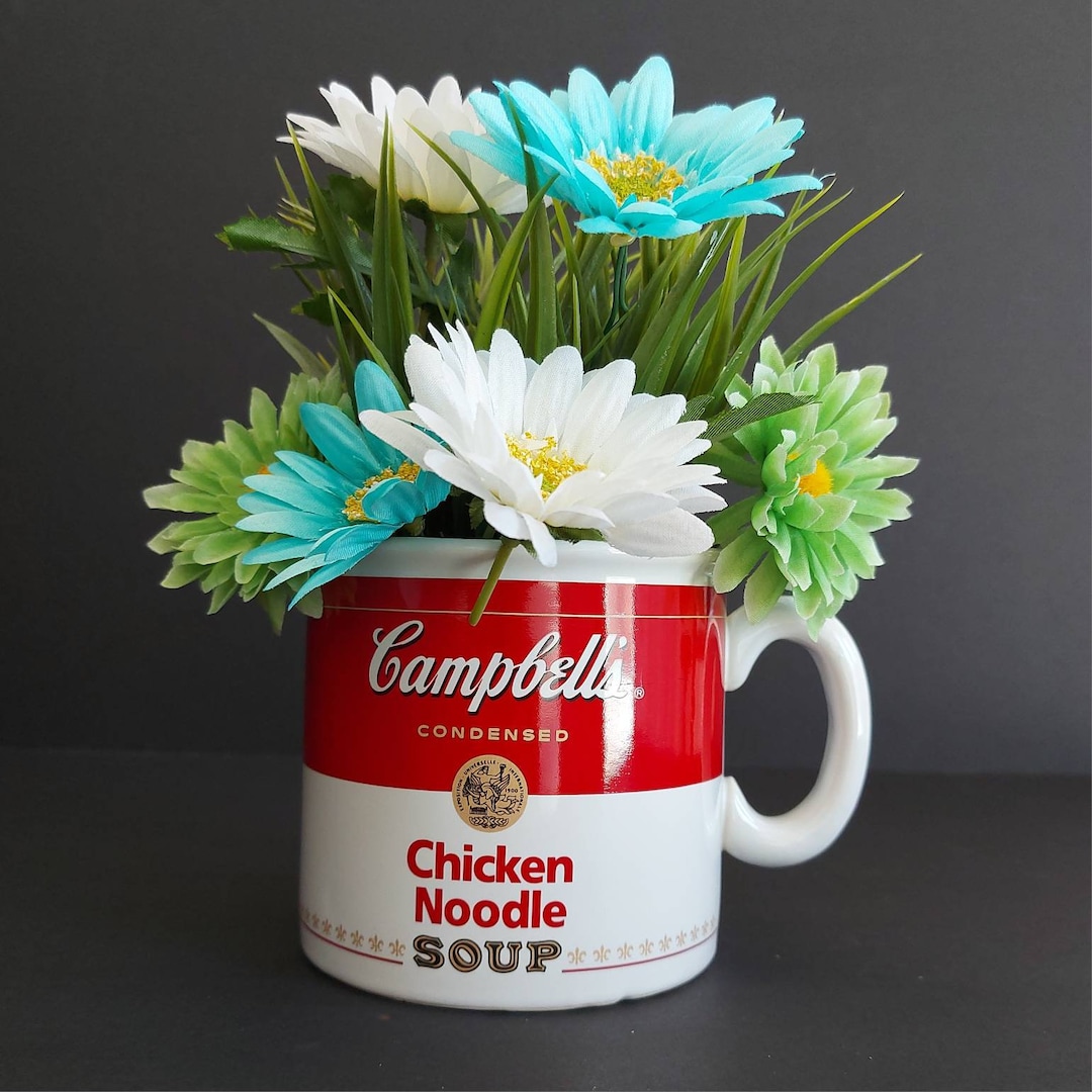Vintage Teleflora Campbell's Soup Floral Arrangement Get Well Soon Mug ...