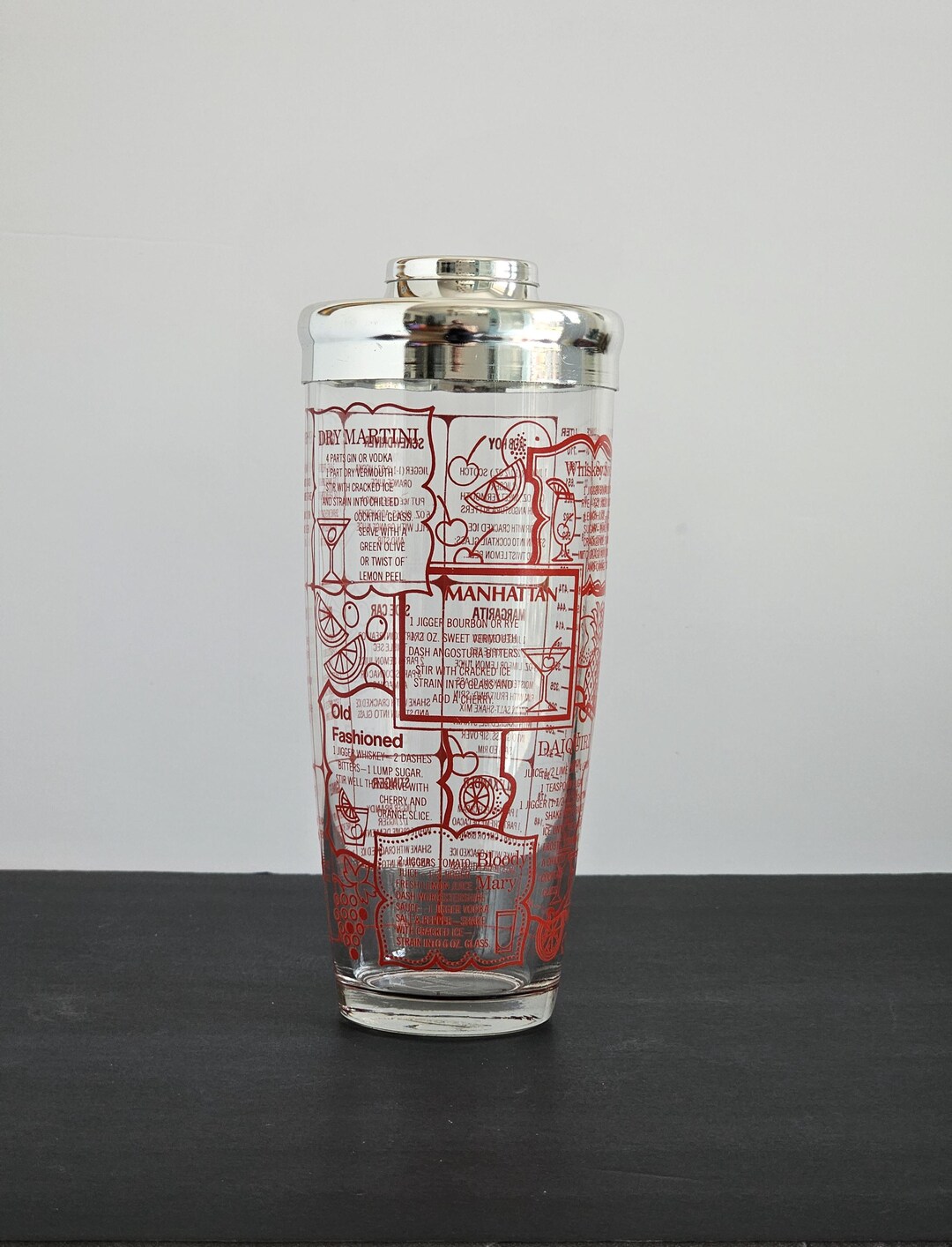 Vintage Large Cocktail Shaker With Drink Recipes by Irwinware/vintage ...