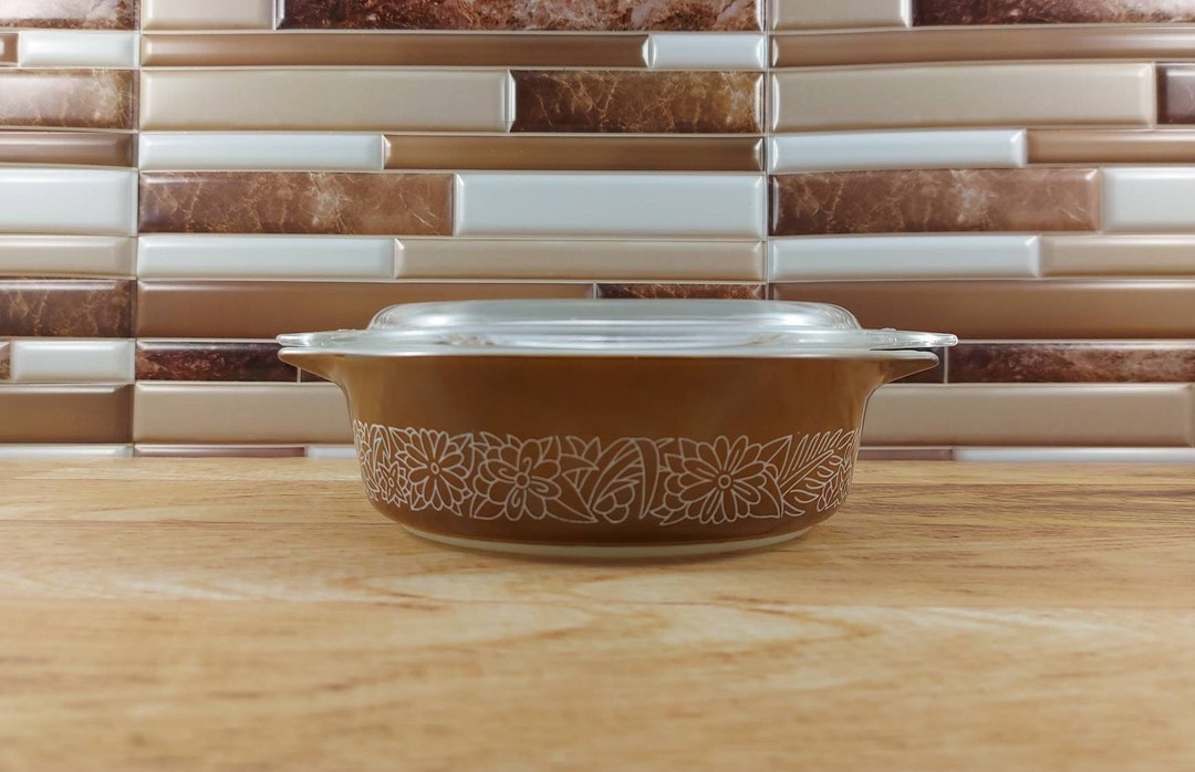 Pyrex Woodland Casserole Dish/vintage Woodland Brown Pyrex Covered ...