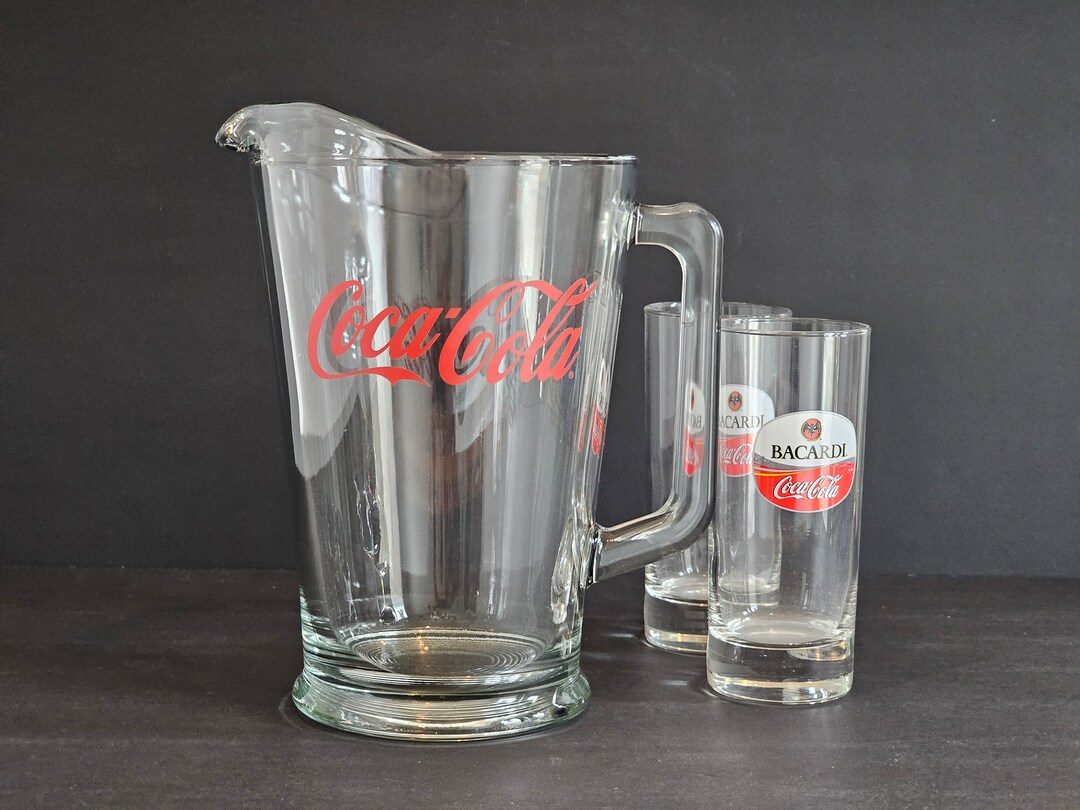 Large Heavy Coca Cola Glass Pitcher/coca Cola Barware - Etsy