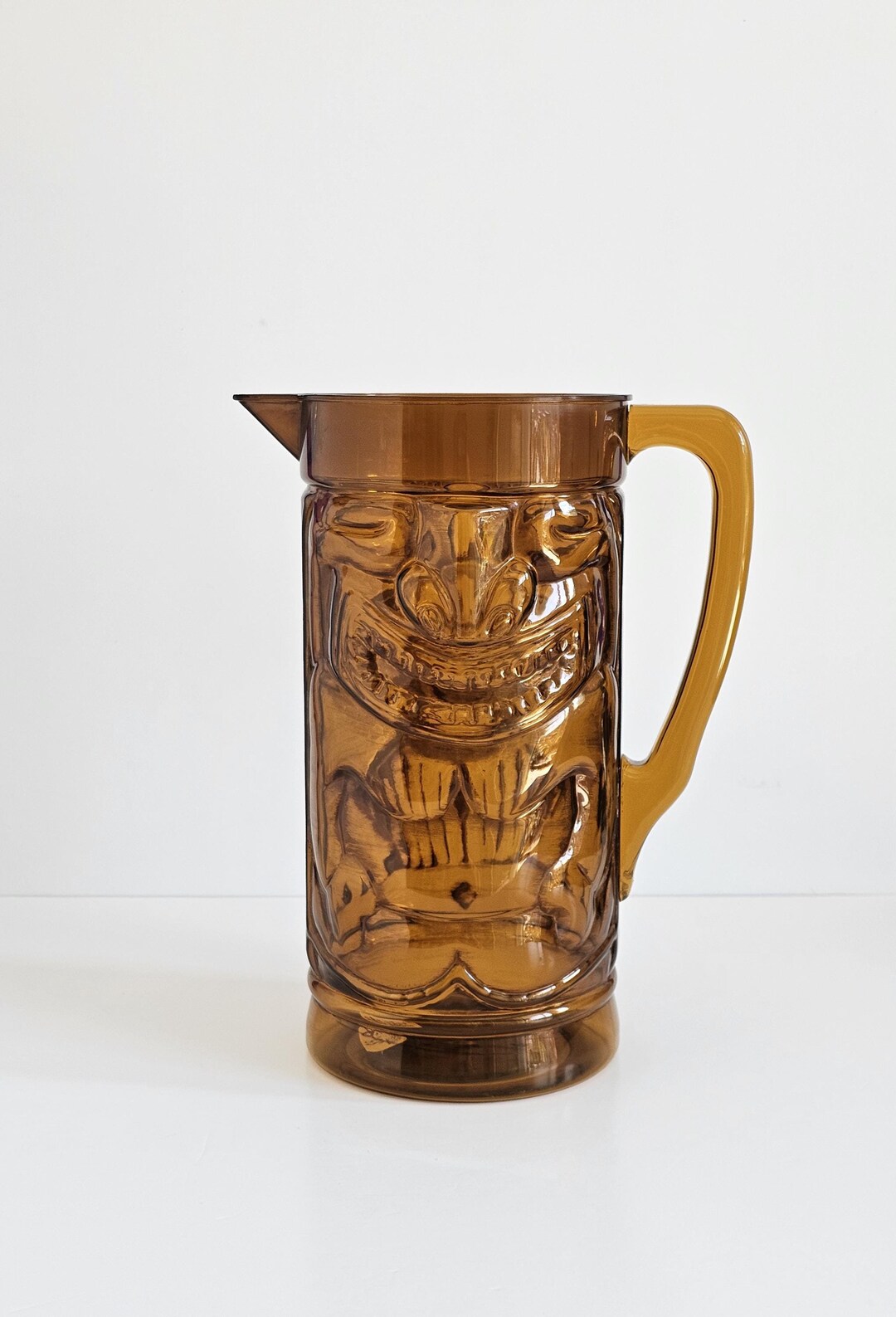 Vintage Tiki Pitcher Hard Plastic/hawaiian Party Tiki Drink Jug Clear ...