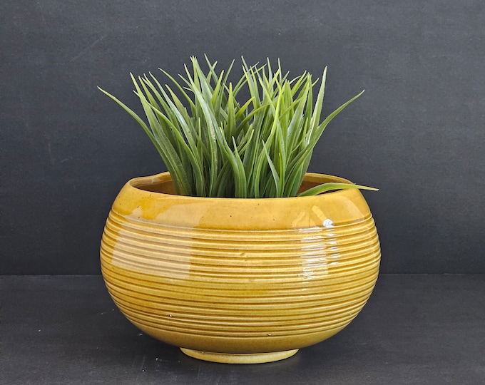 Vintage Mustard Yellow Indoor Planter/mcm Jenkins Ceramics Planter Bowl ...