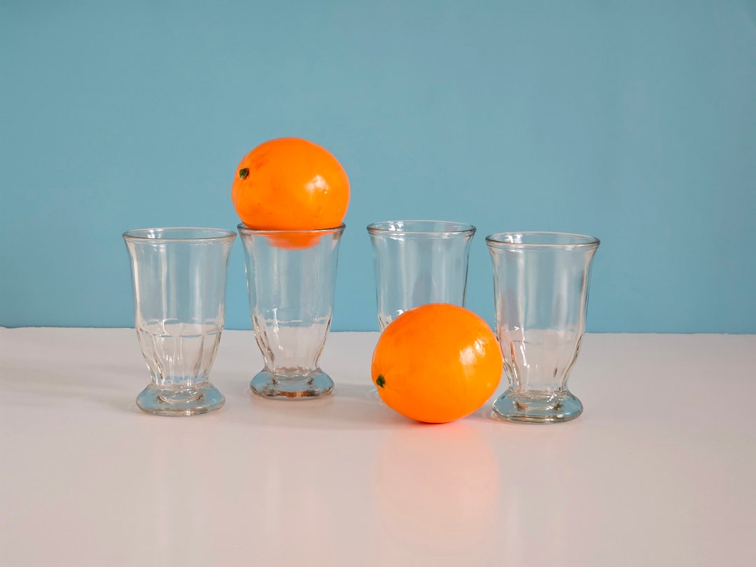 Vintage Clear Glass Small Juice Glasses/vintage Sau-sea Breakfast Juice ...