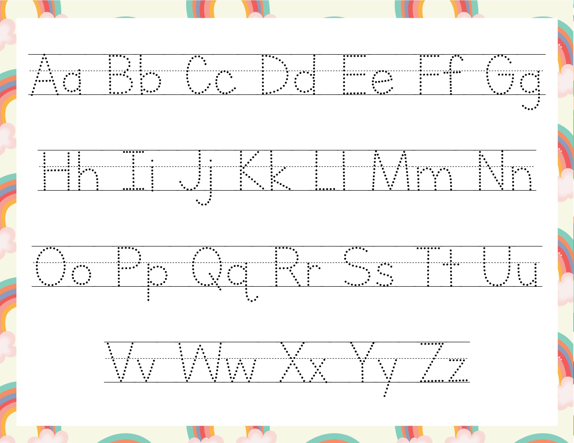 Alphabet Tracing Sheet Handwriting Practice Sheet Uppercase Lowercase ...