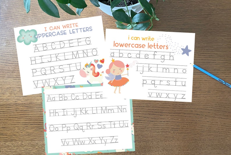 Alphabet Tracing Sheet Handwriting Practice Sheet Uppercase Lowercase ...