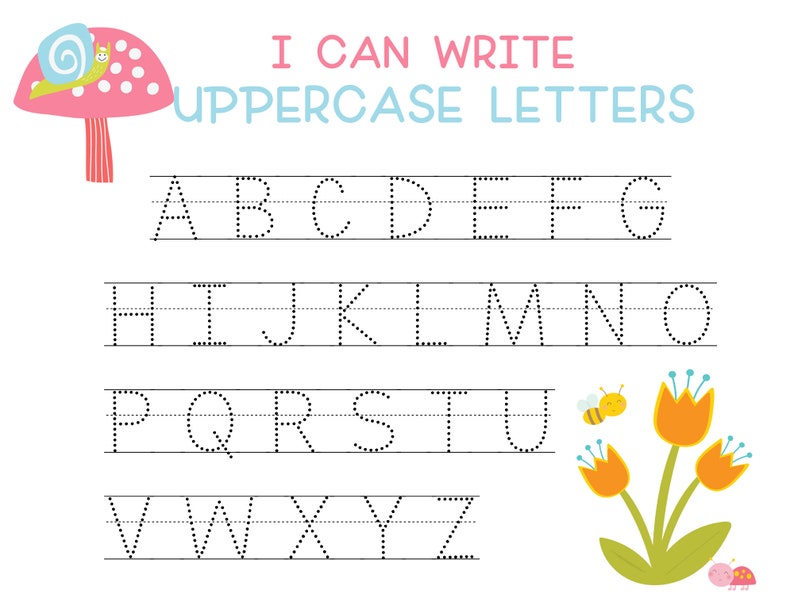 Alphabet Tracing Sheet Handwriting Practice Sheet Uppercase Lowercase ...