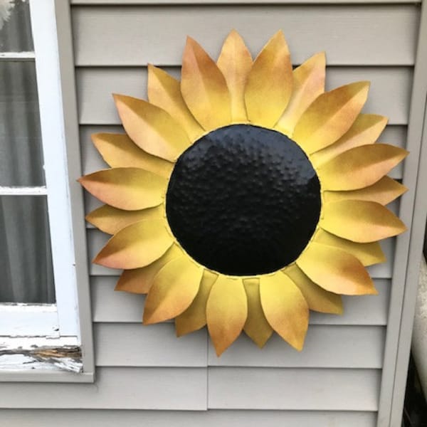 Metal Sunflower Yard Art - Etsy