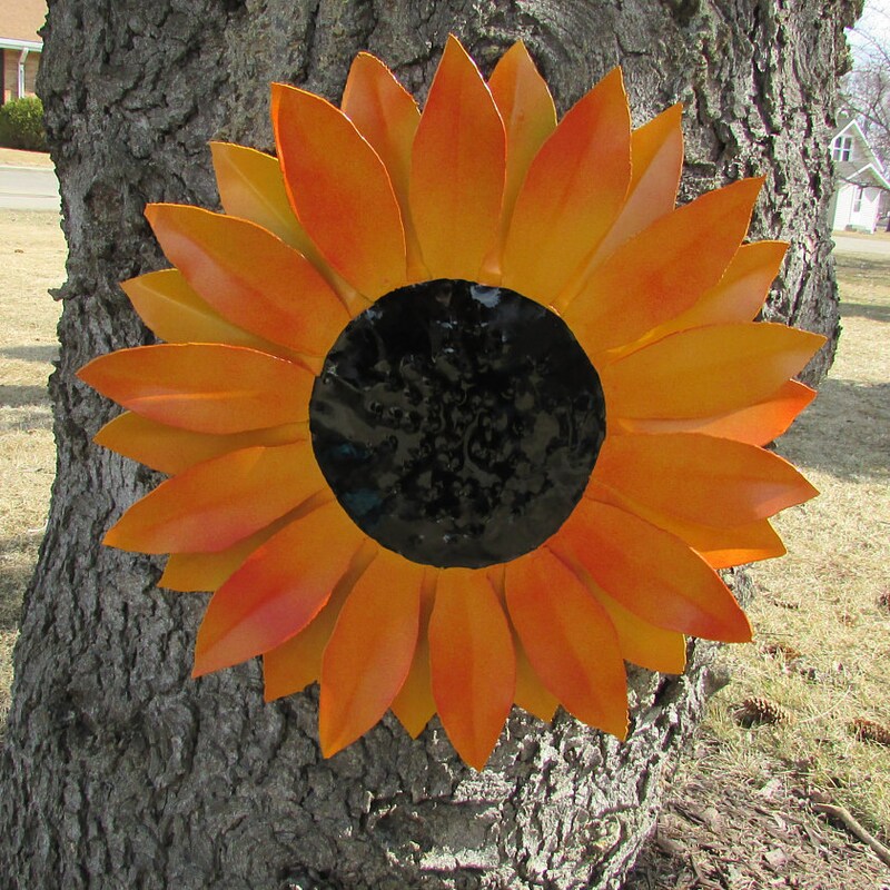 Metal Sunflower Yard Art - Etsy