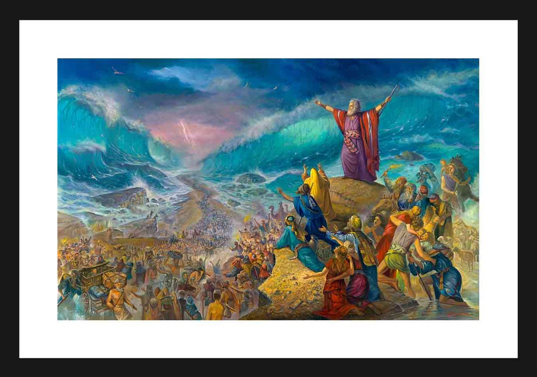 Moses Crossing the Sea, Poster Fine Art on Paper 30"x22", Framed and ...