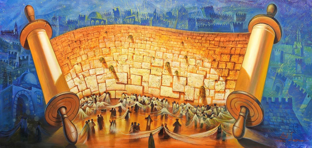 The Light of the Torah and the Western Wall Modern Abstract Jerusalem ...