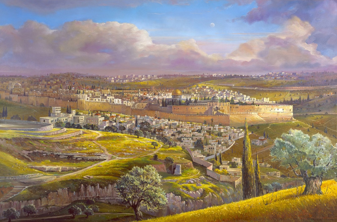 Light of Jerusalem Original Painting That Comes in Print on Canvas and ...