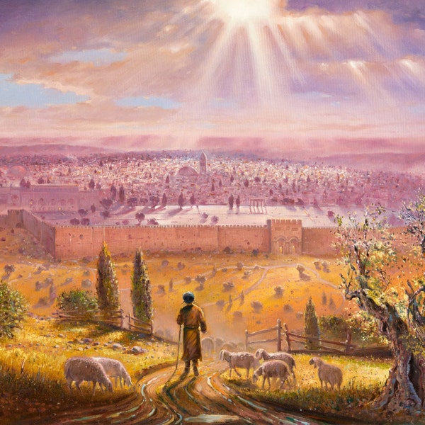 Jerusalem/judaica Wall Art/jewish Modern Art/contemporary Art/canvas ...