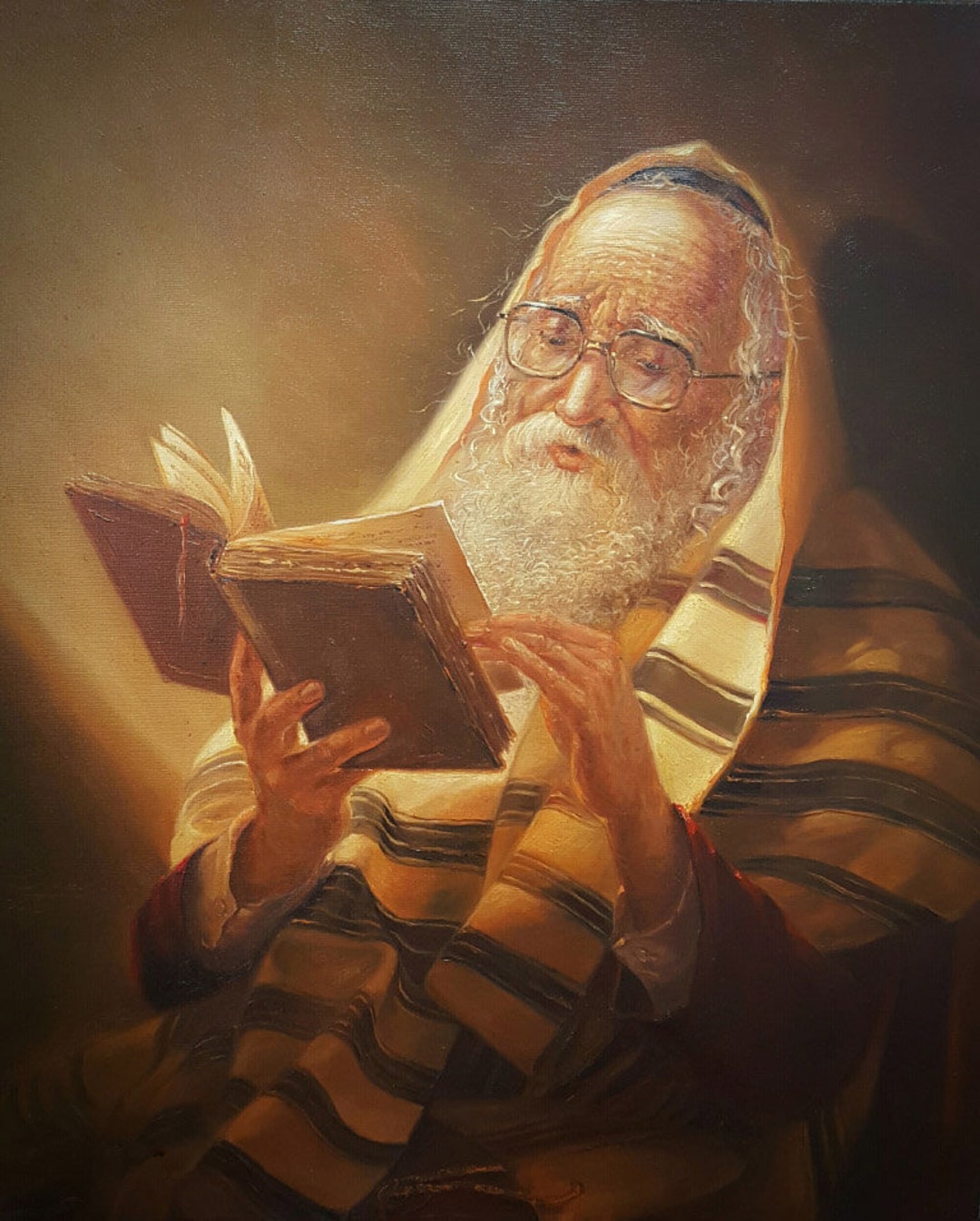 Jewish Man Reading: Judaica Art Print, Home Blessing Decor - Etsy