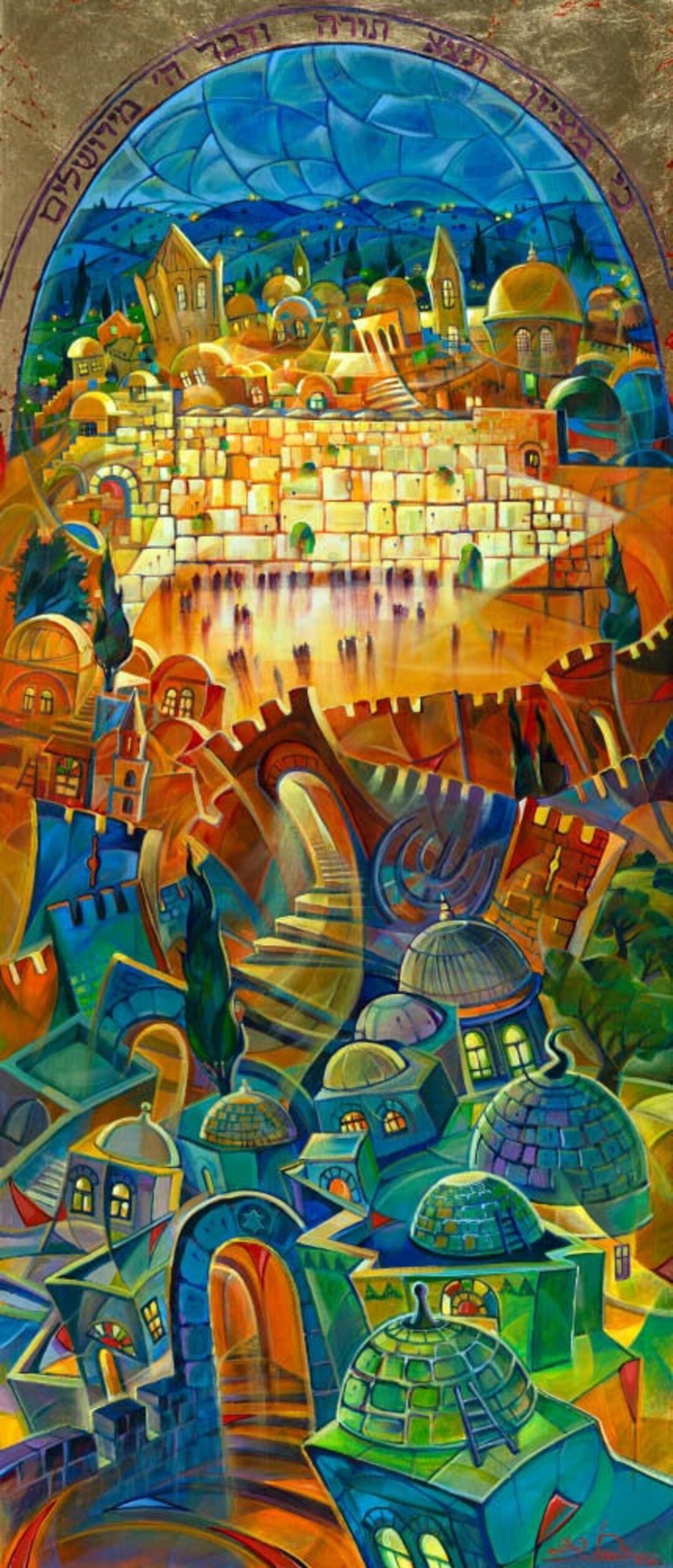 Jerusalem Window Painting: Modern Abstract Jewish Art on Canvas - Etsy