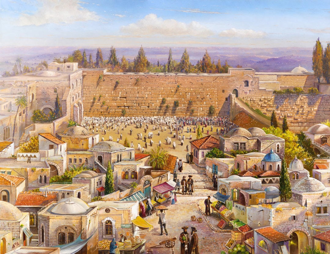Old Market in Jerusalem Original Painting That Comes in Print on Canvas ...