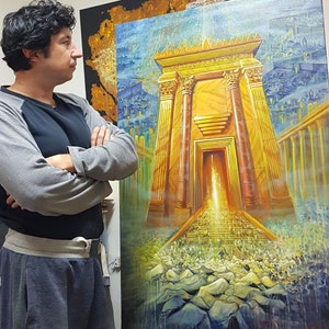 Synagogue Hurva in Jerusalem at Night Painting Comes in Print on Canvas ...