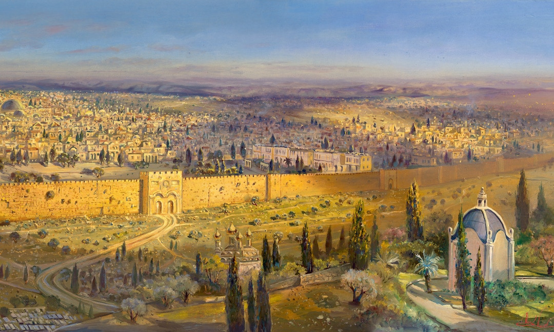 Holy Jerusalem Original Oil on Canvas Painting That Comes in Print on ...