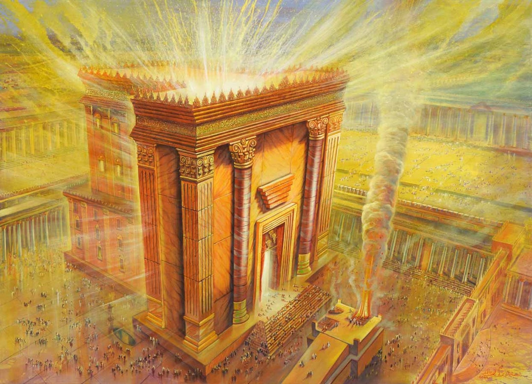 Temple in Jerusalem - the Light of the World Original Painting Modern ...