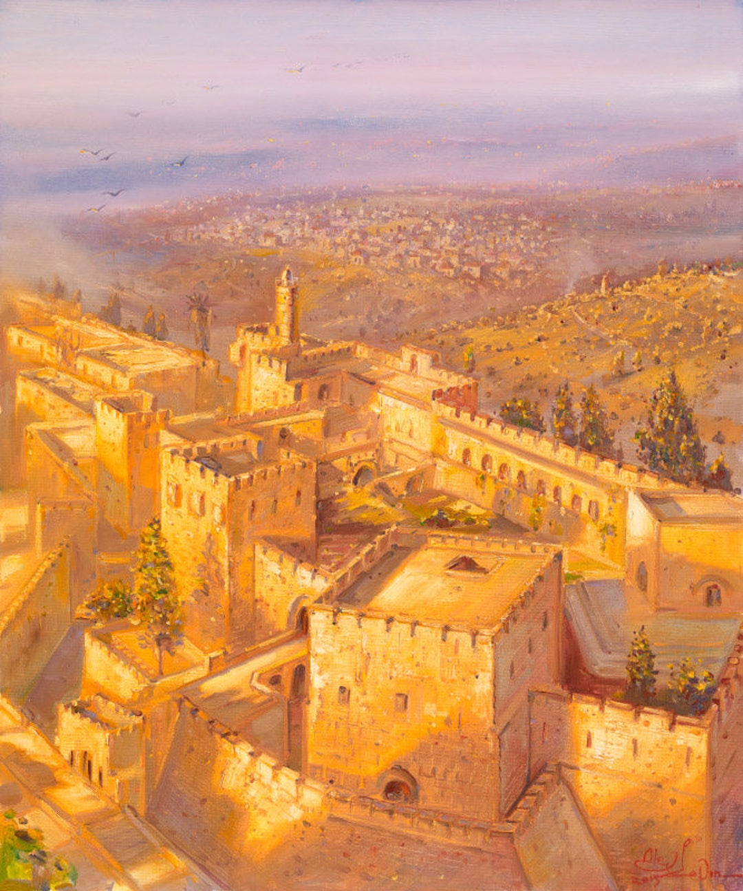 Jerusalem City Walls Original Painting of the Holy Jerusalem Old City ...