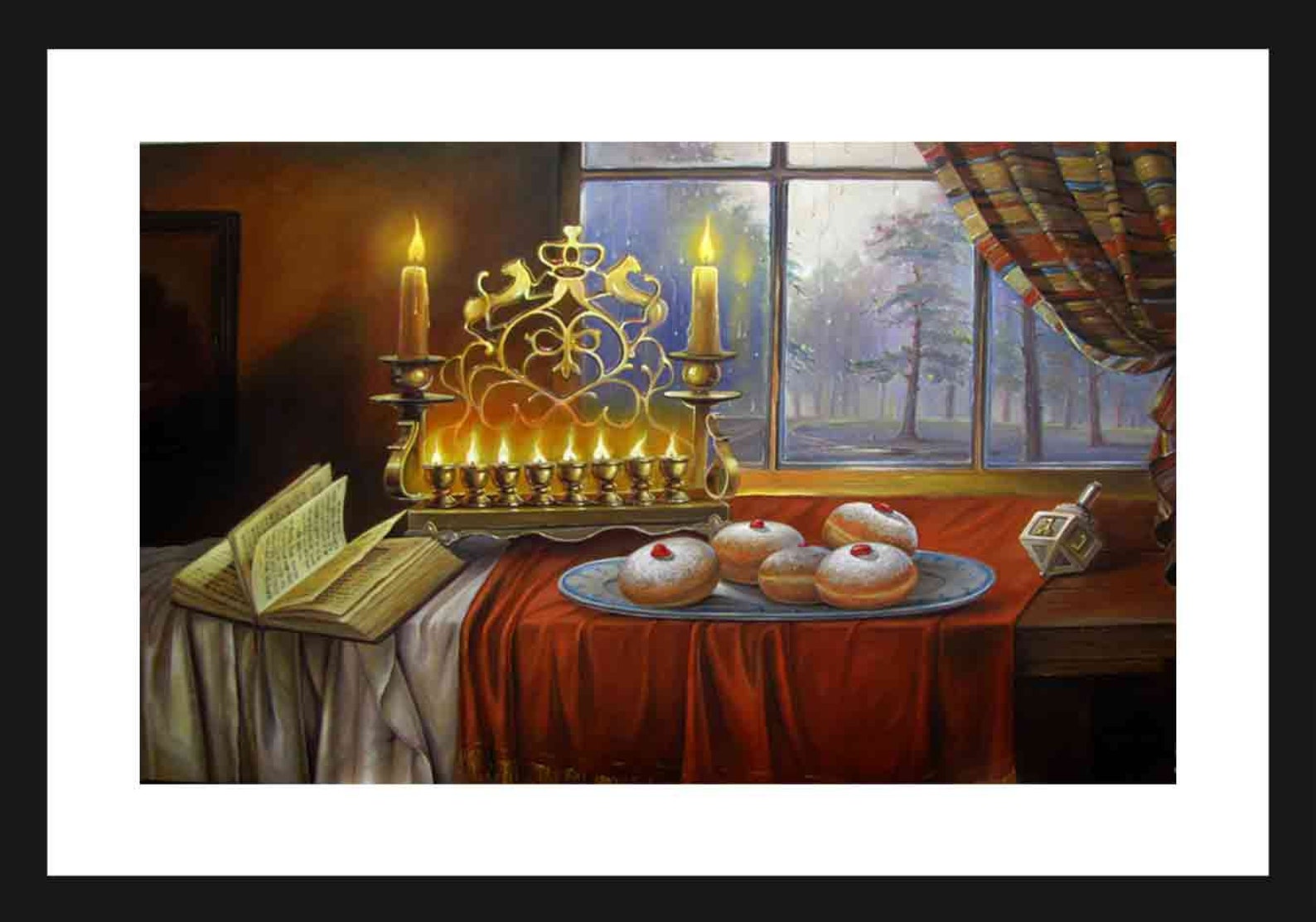 Magic Light of Chanukah Art Print: Framed Judaica Poster, 30x22" - Etsy