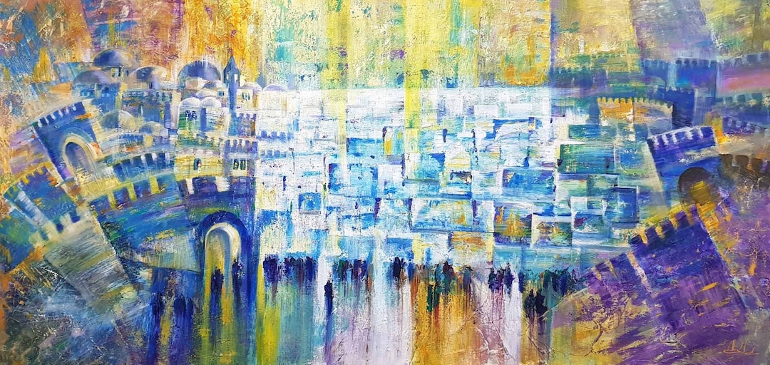 Praying With You, Oh Jerusalem Painting Modern Abstract Contemporary ...
