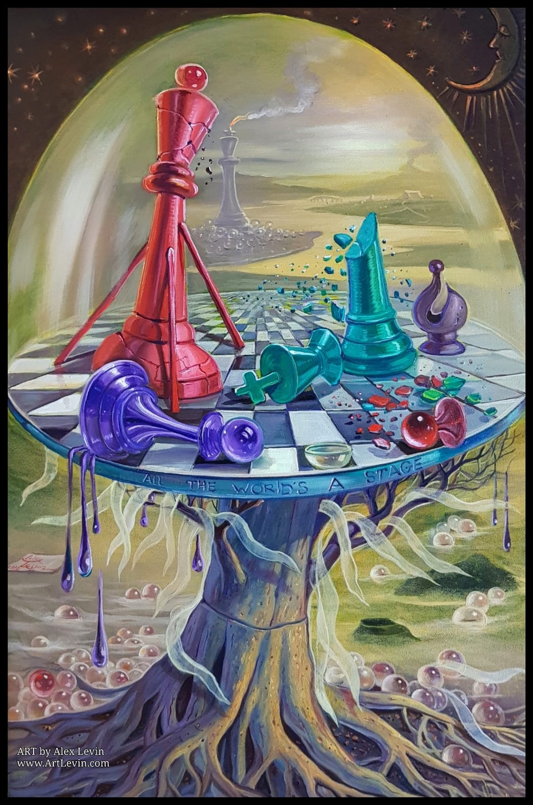 Surreal Chess Painting, Abstract Wall Art (canvas, Metal, Acrylic) - Etsy