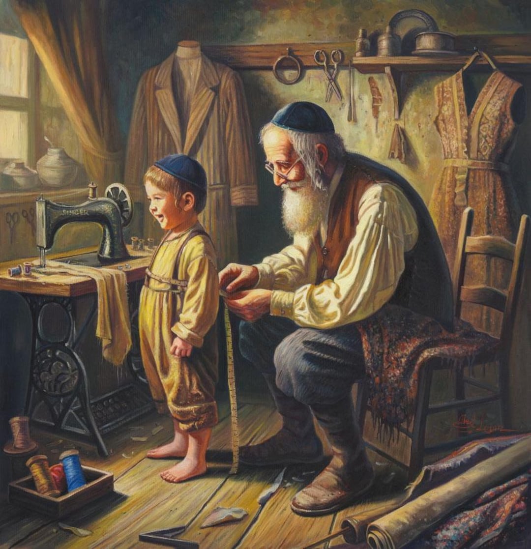 Jewish Tailor Art Print: Shtetl Painting on Canvas, Metal or Acrylic by ...