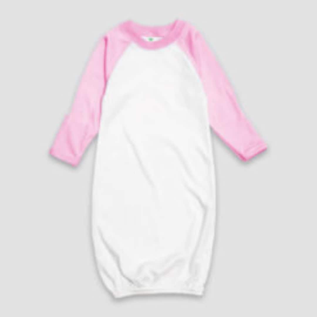 Baby Raglan Nightgown With Fold Over Mittens – Polyester Cotton Blend ...