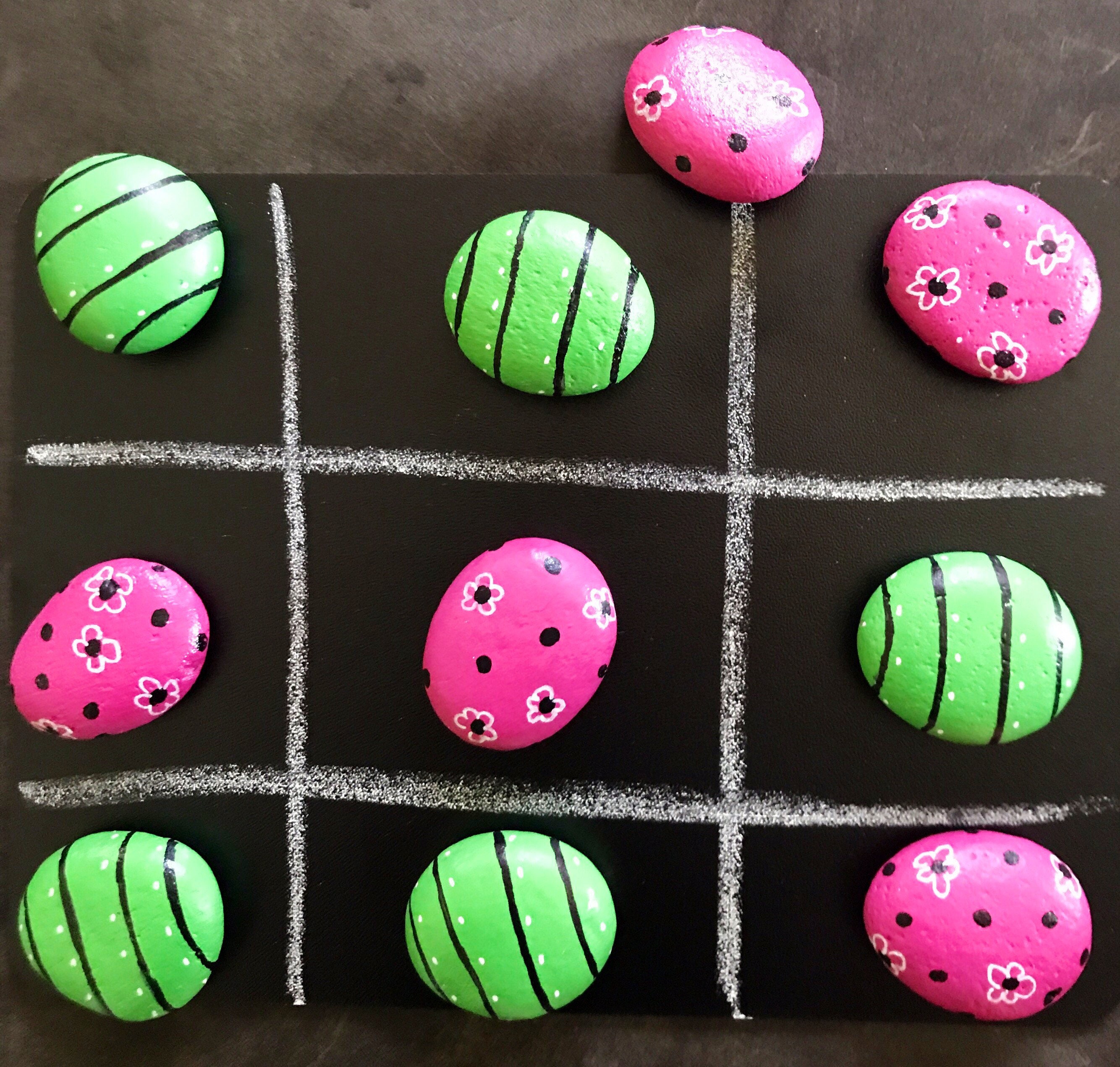 TIC TAC TOE Game Painted Rocks Set Toys & Games Kids Play | Etsy