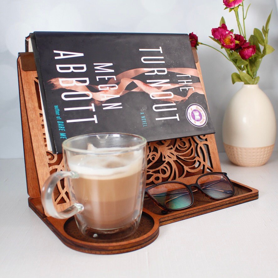 Mahogany Wood Book Page Holder for Nightstand, Gift for Avid Book ...