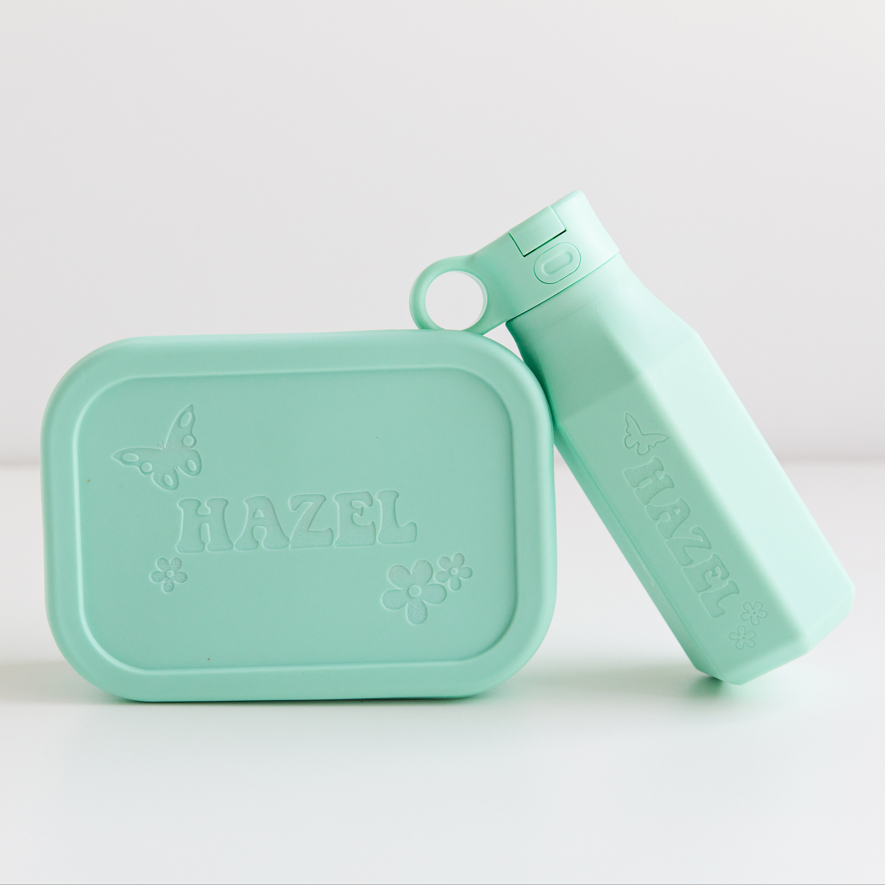 Custom Engraved Silicone Lunch Box & Bottle Set for Kids, School Meal ...