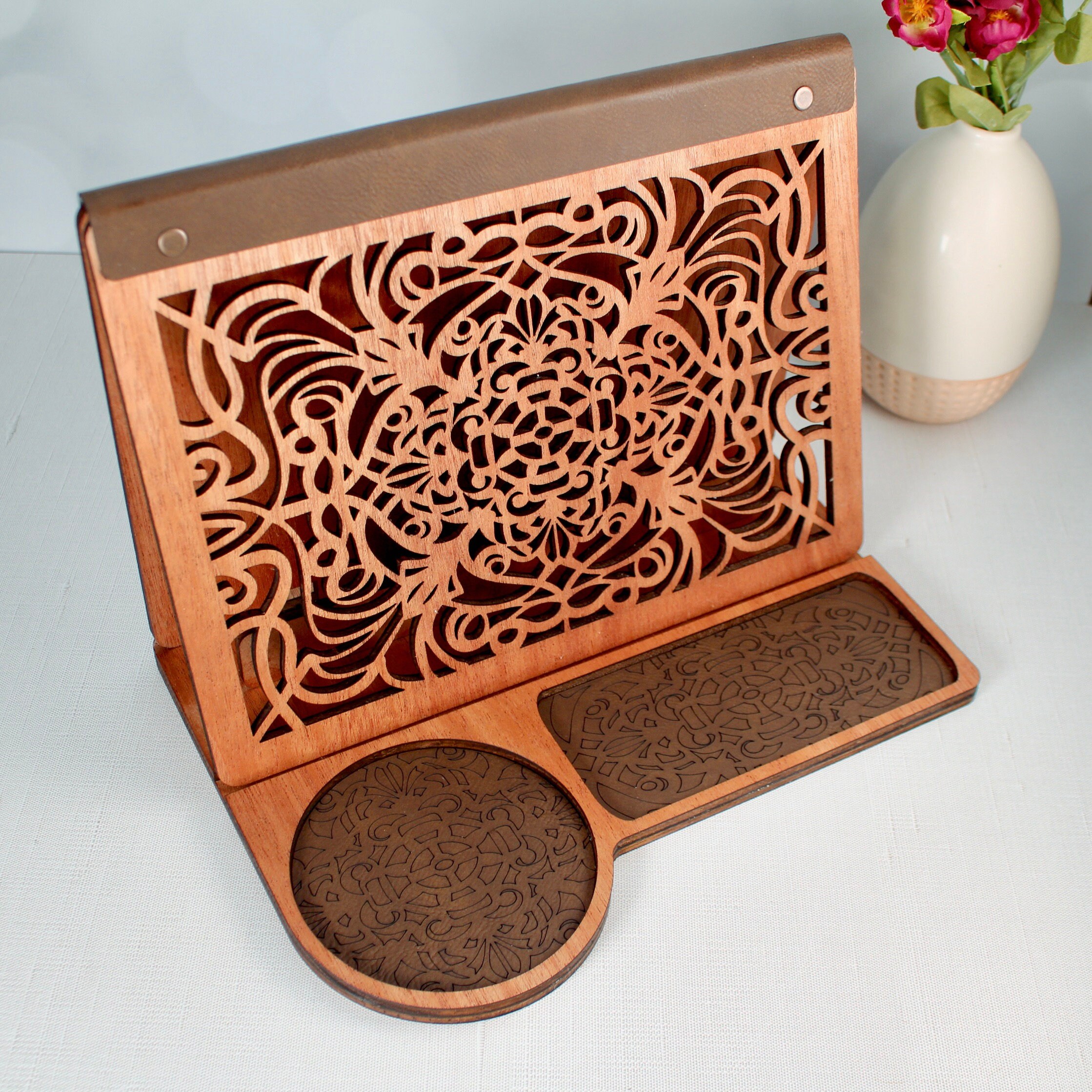 Book Nook, Wood Nightstand Book Page Saver, Wooden Book Valet Tray ...