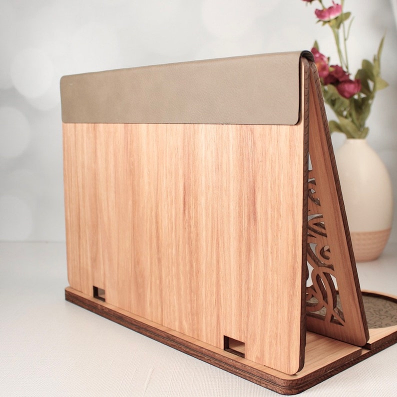 Wooden Book Nook, Wooden Book Rest, Book Page Holder, Book Tray, Book ...