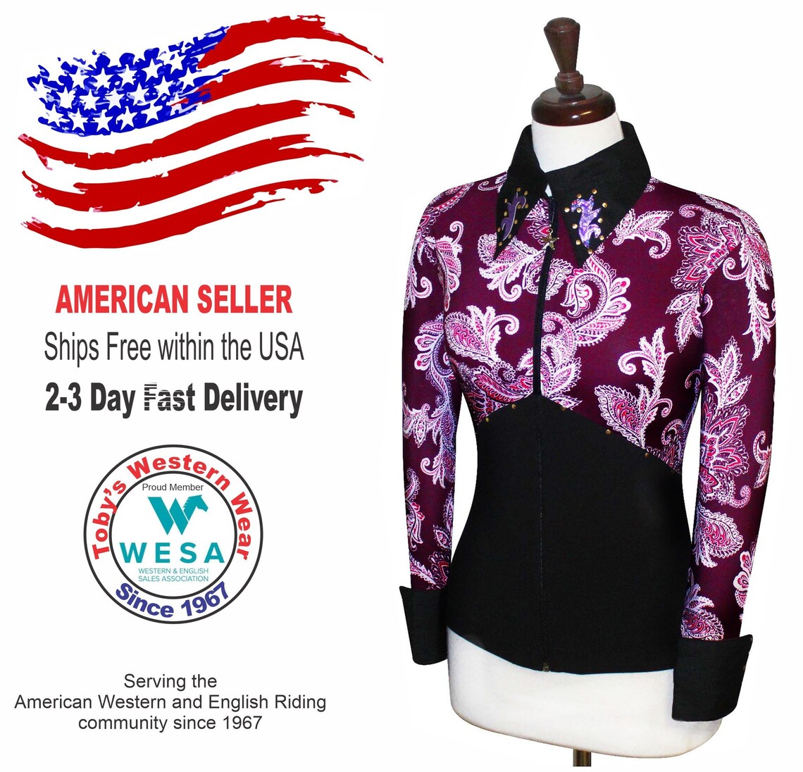 NEW Western Competition Horse Riding Show Wear Shirt Blouse - Etsy