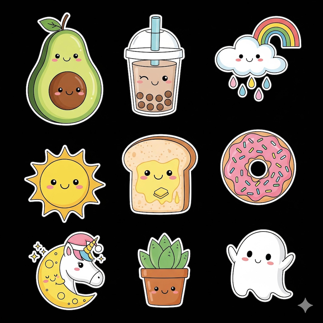 Kawaii Sticker Sheets | Cute Anime Chibi Stickers | Aesthetic Cartoon ...