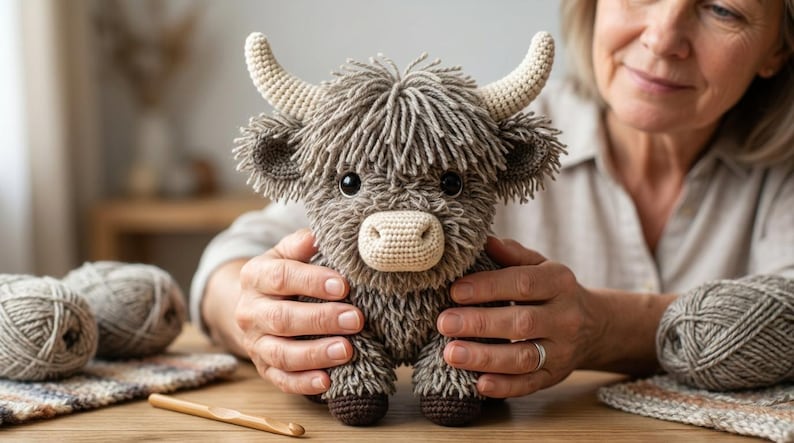 Highland Cow Crochet Pattern, Amigurumi Plush Toy, Scottish Farm Animal ...