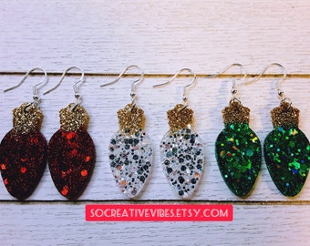 Resin Christmas Earrings | Etsy