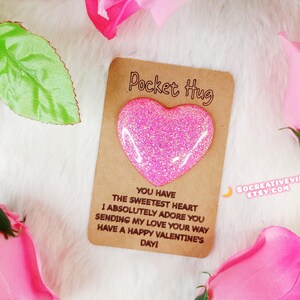 Valentine's Day Pocket Hug Glitter Heart, Keepsake Gifts, Thinking of ...