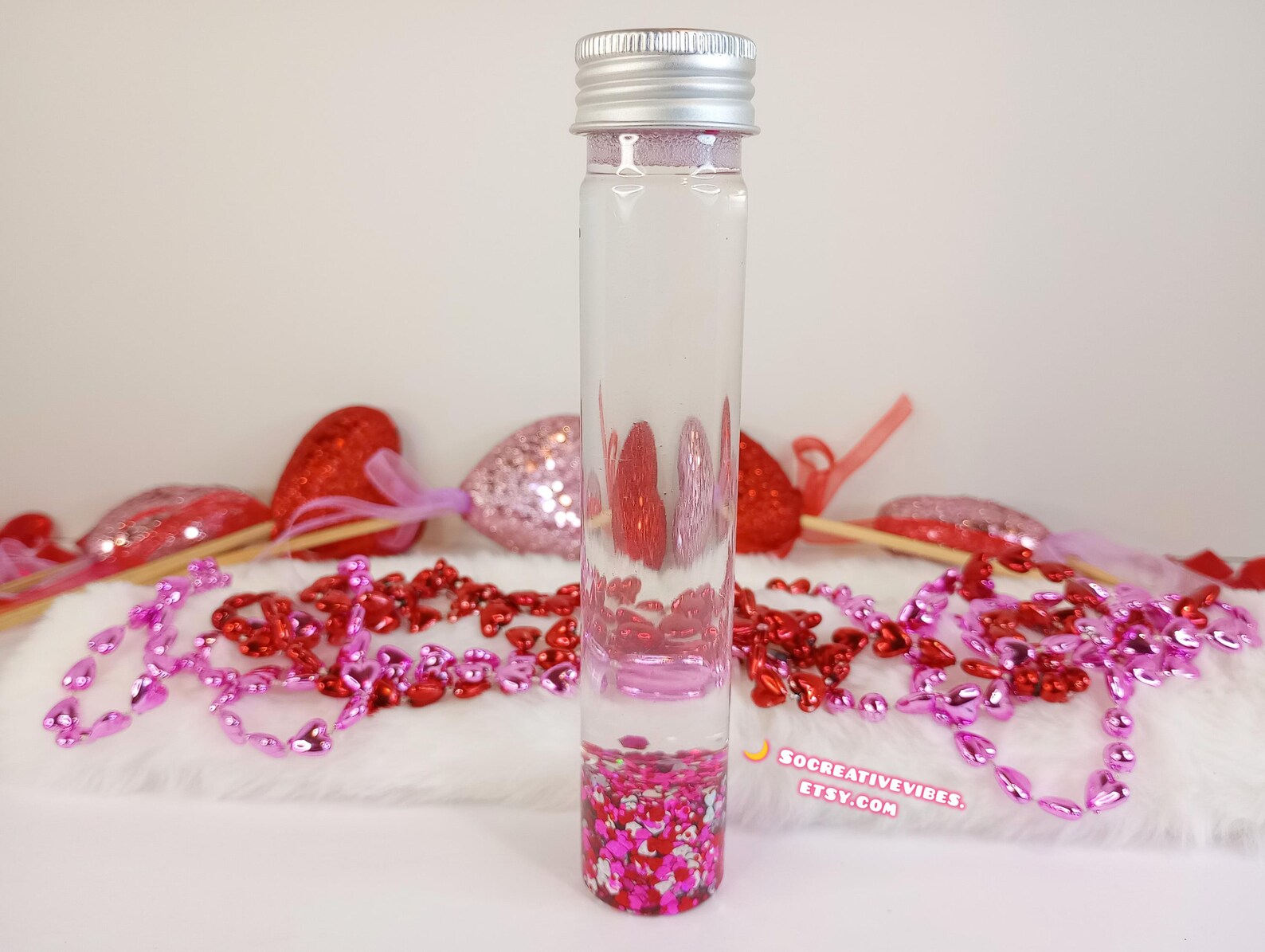Valentine's Day Glitter Sensory Bottle, Calming Bottles, Anxiety Relief ...