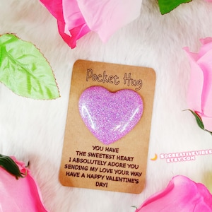 Valentine's Day Pocket Hug Glitter Heart, Keepsake Gifts, Thinking of ...