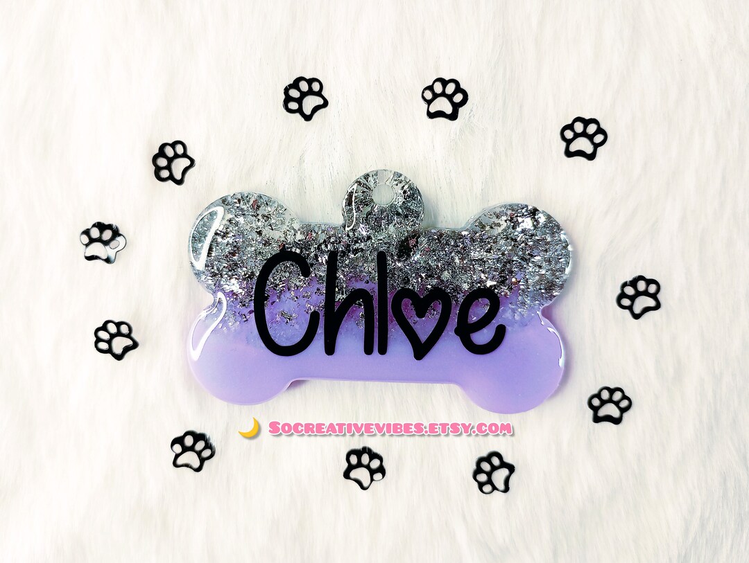 Chloe Pet Tag, Resin Dog Tags, Custom Pet Tags, Custom Dog Tags, Resin ...