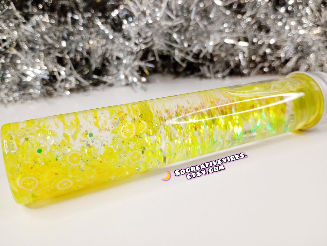 Lemonade Glitter Sensory Bottle, Calming Bottles, Anxiety Relief ...