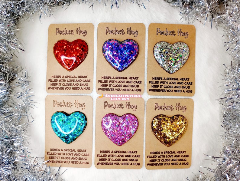 Pocket Hug Glitter Heart, Keepsake Gifts, Thinking of You, Pocket Hug ...